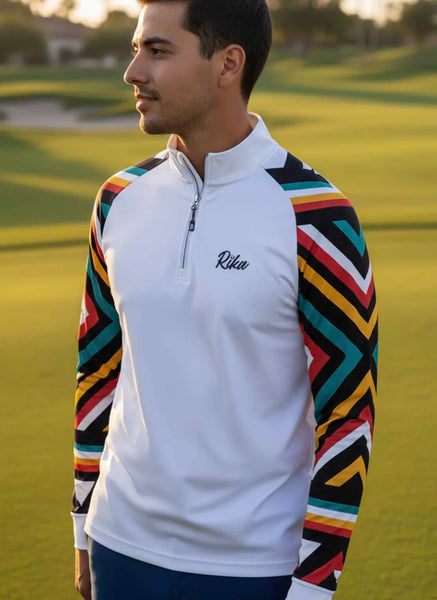 Mens Q-Zip Golf Jersey - Sleeve Burst – Rika Golfer